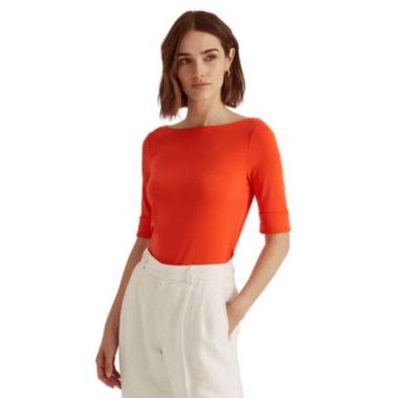 Ralph Lauren | Tops | Boatneck Cuffed Elbow Sleeve Top Hyannis Port ...